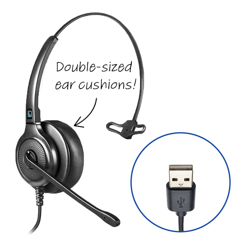Leitner LH250XL Single-Ear USB Headset For Your Computer