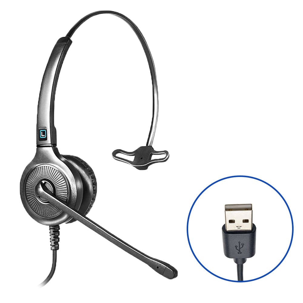 Leitner LH250 Single-Ear USB Headset for PC | Headsets.co.uk