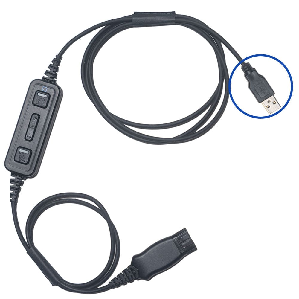 Leitner Wired Headsets QD to USB Cord with Call Control | Headsets.co.uk